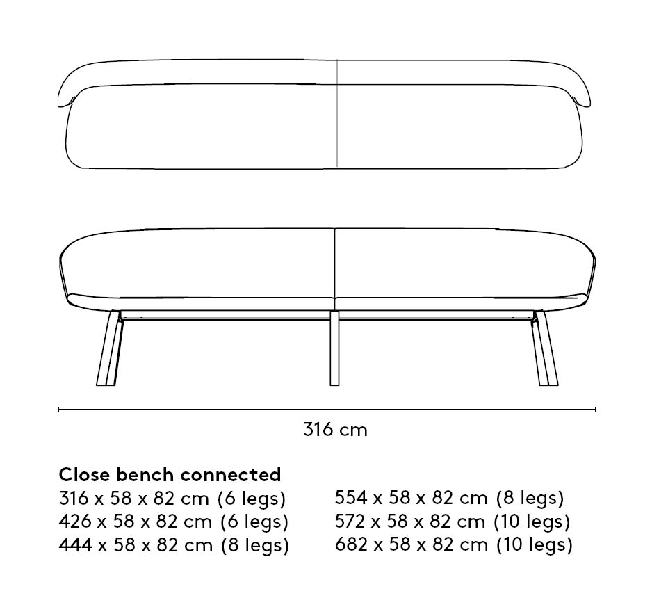 Design bank Close Bench | Design Bank van Arco